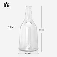 China Custom Logo 500ml/700ml Glass Bottle for Brandy Juice Wine or Liquor Unique Design for sale