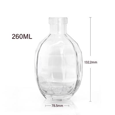 China Glass Body 250ml 375ml 500ml Vodka Liquor Wine Spirit Bottle With Lid For Brandy Whisky for sale