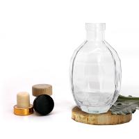 China Glass Body 250ml 375ml 500ml Vodka Liquor Wine Spirit Bottle With Lid For Brandy Whisky for sale
