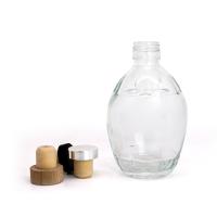 China 250ml 375ml 700ml Glass Collar Maple Syrup Bottles Flat Syrup Dispenser With Handle for sale