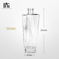 China Custom Engraved Hot Stamping Label Transparent Glass Bottle 500ml 700ml 750ml 1000ml for sale