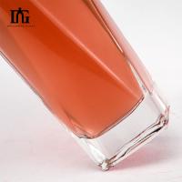 China Custom Engraved Hot Stamping Label Transparent Glass Bottle 500ml 700ml 750ml 1000ml for sale