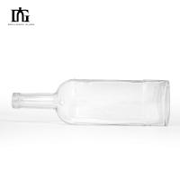 China 750ml 700ml 500ml Unique Shape Vodka Spirit Gin Rum Clear Glass Liquor Bottle with Cork for sale