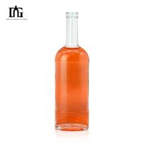 China 750ml 700ml 500ml Unique Shape Vodka Spirit Gin Rum Clear Glass Liquor Bottle with Cork for sale