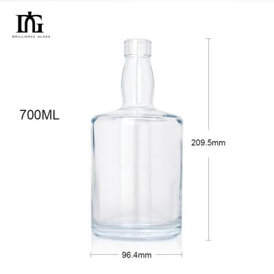 China Body Material Glass 260ml Mini Bottles Clear Glass Bottle for Whisky Wine Liquor for sale