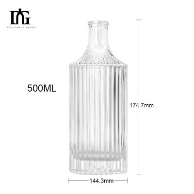 China Clear Crystal Rum Gin Vodka Bottle Top Sale 360ml 500ml 700ml Custom for Liquor Glass Bottle for sale
