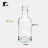 China 500ml Whiskey Juice Bottles Custom Clear Glass Bottle for Beverage Industry's Demands for sale
