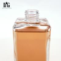 China Collar Material Glass Hot Stamping Label 500ml 700ml Clear Glass Bottle with Cork for sale