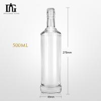 China Hot Stamping Label Craft Whiskey Bottle Custom Glass Bottle 500ml with Engraved Logo for sale
