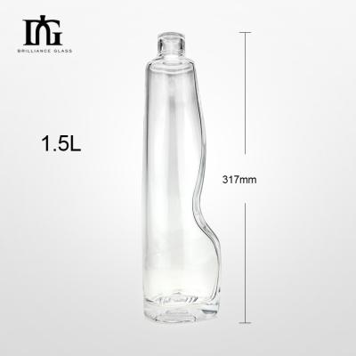 China Glass Collar Material 1500ml Glass Bottles for Customised Vodka in Liquors and Beverage for sale