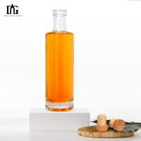 China VODKA 750ml Round Clear Bottle Gin Rum Brandy Glass Bottle European Style Luxury for sale