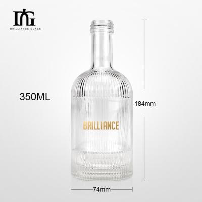 China Empty 330ml Glass Bottle for Liquors Whiskey Vodka and Other Beverages Nordic Style for sale