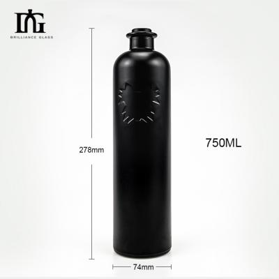 China OEM/ODM Acceptable 750ml Vodka Liquor Glass Bottle with Metal Lid and Cork Screw Cap for sale