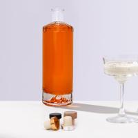 China Sealing Type Cork 750ml Square Glass Wine Bottle for Custom Design Liquor Bottles for sale