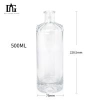 China Provided Freely 500ml Clear Glass Beverage Bottles with Cork Stopper and Thick Bottom for sale