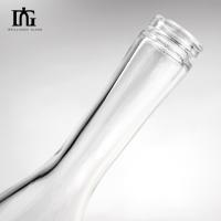 China 500ml/700ml/750ml End Customizable Slender Long Neck Champagne Vodka Glass Wine Bottle for sale