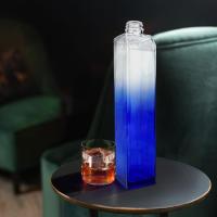 China Body Material Glass Bottle for Liqueur 700Ml Empty Rectangle Water Whisky Vodka for sale