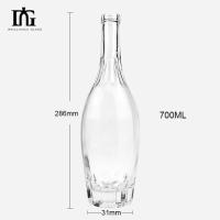 China 700ml Round Glass Bottle for Spirits Vodka Gin Custom Unique Design OEM/ODM Accepted for sale