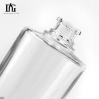 China Glass Collar 500ml Transparent Round Empty Flint Glass Liquor Wine Whisky Vodka Bottle with Sealed Cork Lid for sale