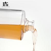 China Glass Collar 500ml Transparent Round Empty Flint Glass Liquor Wine Whisky Vodka Bottle with Sealed Cork Lid for sale