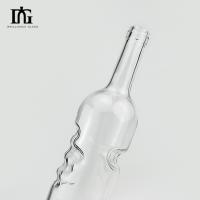 China 375ml Flint Glass Liquor Wine Gin Whisky Vodka Tequila Bottle with Cork and Screw Cap for sale