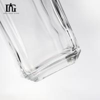 China Body Material glass Transparent 700ml Square Glass Liquor Bottle Vodka Whiskey Gin Bottle With cork for sale