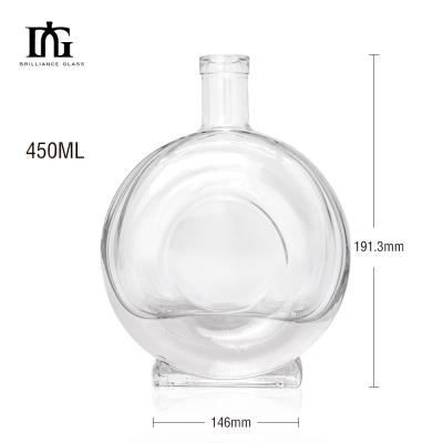 China 700ml Frosted Glass Bottle for Brandy Whisky Spirits Custom Unique Beverage Bottles for sale