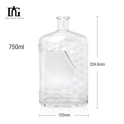 China Cap Type Cork and Screw Both for Clear Glass Bottles of Gin Rum Vodka 500ml 700ml 750ml for sale