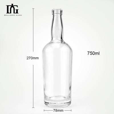 China Carbonated Drinks 750ml Whisky Glass Bottle with Cork for sale