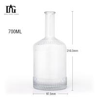 China 500ml/700ml High Grade Transparent Screw Cap Brandy Juice Beverage Glass Bottle for sale