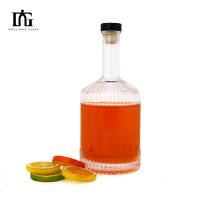 China 500ml/700ml High Grade Transparent Screw Cap Brandy Juice Beverage Glass Bottle for sale