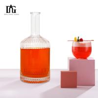 China 500ml/700ml High Grade Transparent Screw Cap Brandy Juice Beverage Glass Bottle for sale