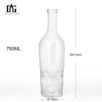 China Unique 700ml Frosted Glass Bottle for Brandy Whisky Spirits Inside Engraving Juice for sale