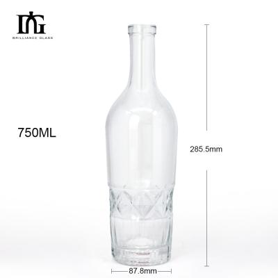 China Unique 700ml Frosted Glass Bottle for Brandy Whisky Spirits Inside Engraving Juice for sale