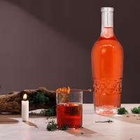 China Unique 700ml Frosted Glass Bottle for Brandy Whisky Spirits Inside Engraving Juice for sale