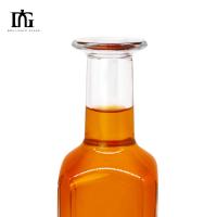 China 750ml 1000ml Whisky Rum Gin Tequila Glass Bottle with Cork Stopper and Elegant Design for sale