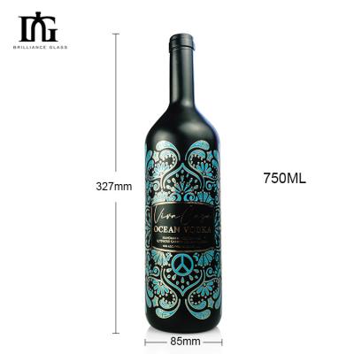 China Acceptable OEM/ODM Varnished Embossed Waterproof Sticker for Red Wine Liquor Bottle Label for sale