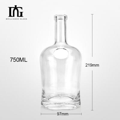China OEM/ODM Acceptable Crystal White Round Wine Bottle with Cork 500ml Capacity for sale