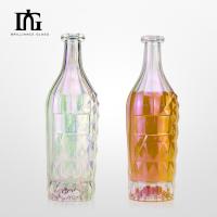 China Round Shape Wine Glass Bottle with Cork Acceptable Customer's Logo for sale