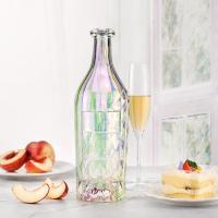China Round Shape Wine Glass Bottle with Cork Acceptable Customer's Logo for sale
