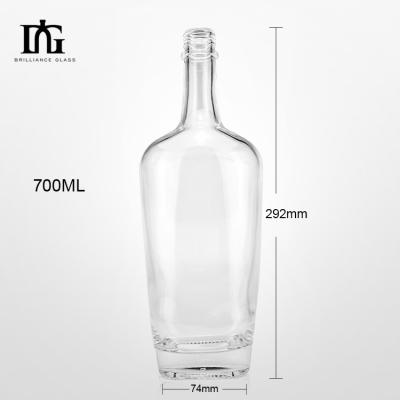 China 250ml/500ml/700ml/750ml Capacity Round Glass Bottle for Liquors and Beverage for sale