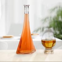 China Glass Collar 700ml Flat Square Vodka Glass Bottle for Liquors and Beverage for sale