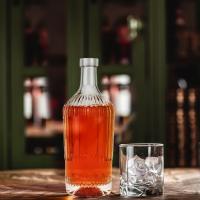 China Customized Whisky Vodka Wine Glass Bottles with Cork Screw Both Cap Type for sale