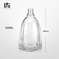 China 500ml 700ml Custom Super Flint Glass Bottles for Liquor Whisky Vodka Brandy Unique Design for sale