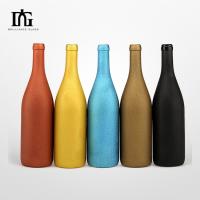 China 2024 Burgundy Sandblasted Wine Bottle 700ml 750ml Screen Printing Hot Stamping Painting for sale