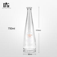 China 500ml Bowling Shaped Round Good Sealing Clear Glass Bottle for Liquors and Beverages for sale