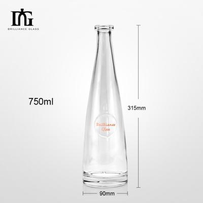 China 500ml Bowling Shaped Round Good Sealing Clear Glass Bottle for Liquors and Beverages for sale