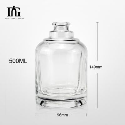 China Engraved Cork and Screw Cap Clear Glass Bottle for Whiskey Vodka Brandy Gin 750ml 1000ml for sale