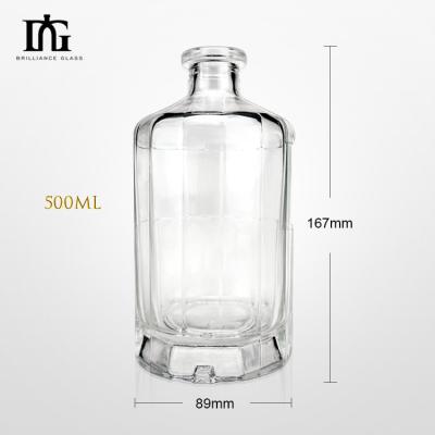 China 500ml 700ml Empty Liquor Glass Bottle for Packing Vodka/Brandy/Whiskey/Tequila/Rum for sale