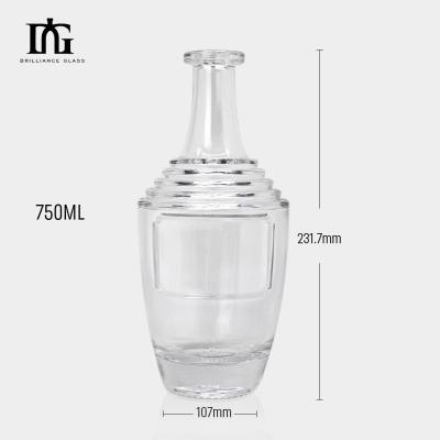 China 750ml empty glass liquor bottle with cork sealing type and Acceptable Customer's Logo for sale
